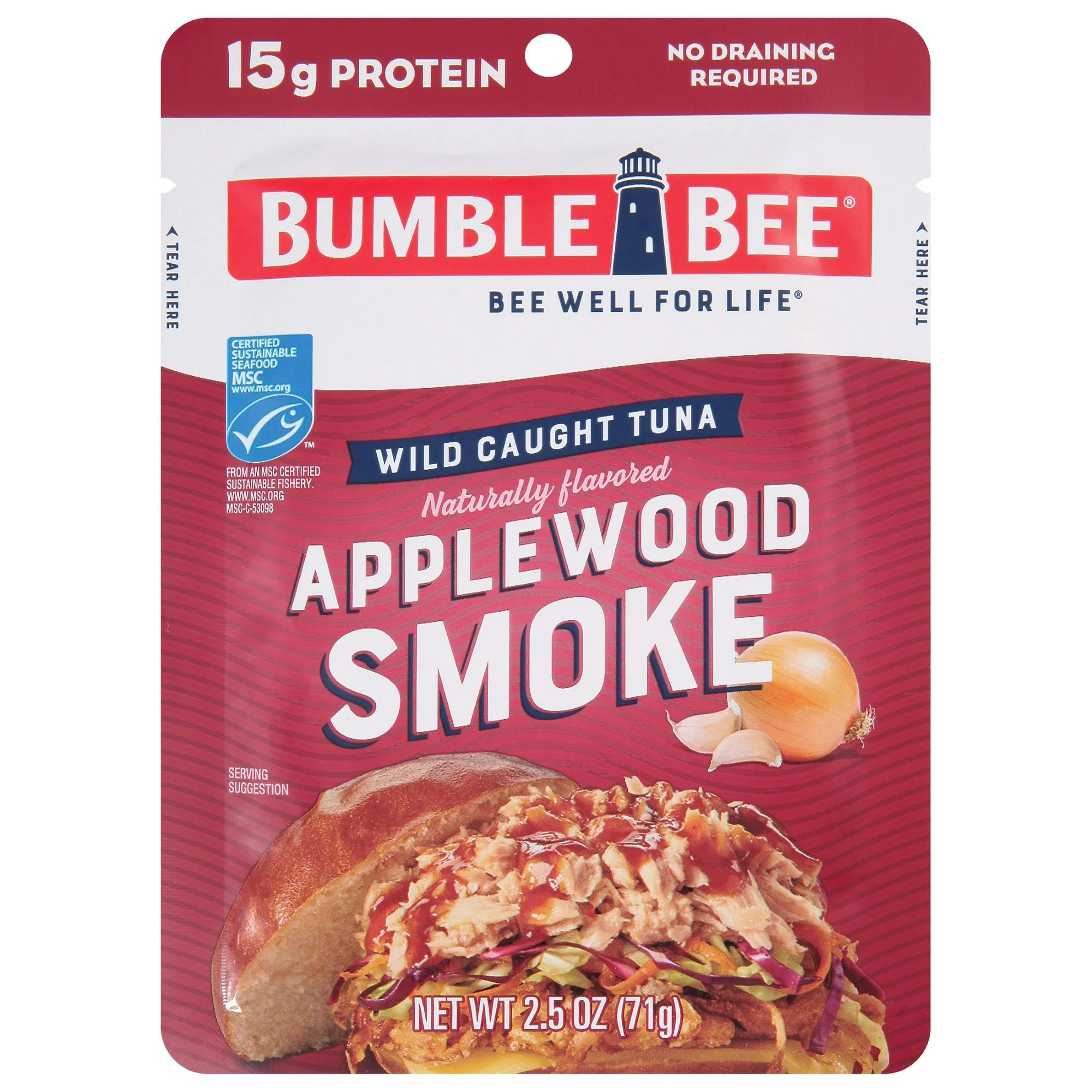 Bumble Bee, 16g Protein, Applewood Smoke Flavored Pouch Tuna, 2.5 oz ...