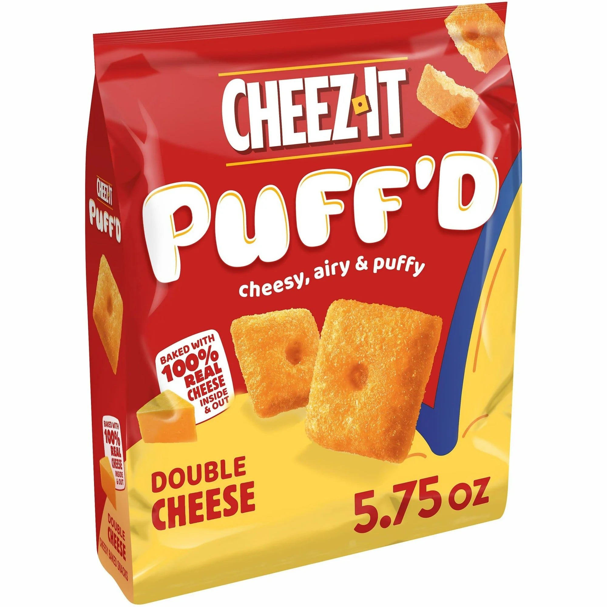 Cheez-It Puff'd Double Cheese Cheesy Baked Snacks, Puffed Snack Cracke ...