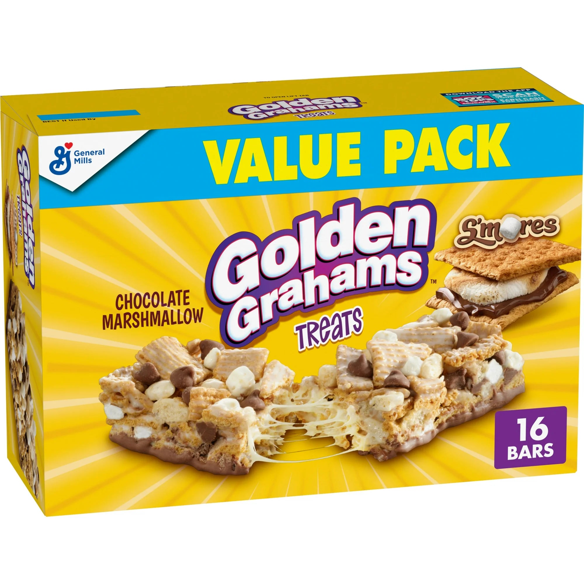 Golden Grahams Breakfast Cereal Treat Bars, S'mores, Snack Bars, 16 Ct ...