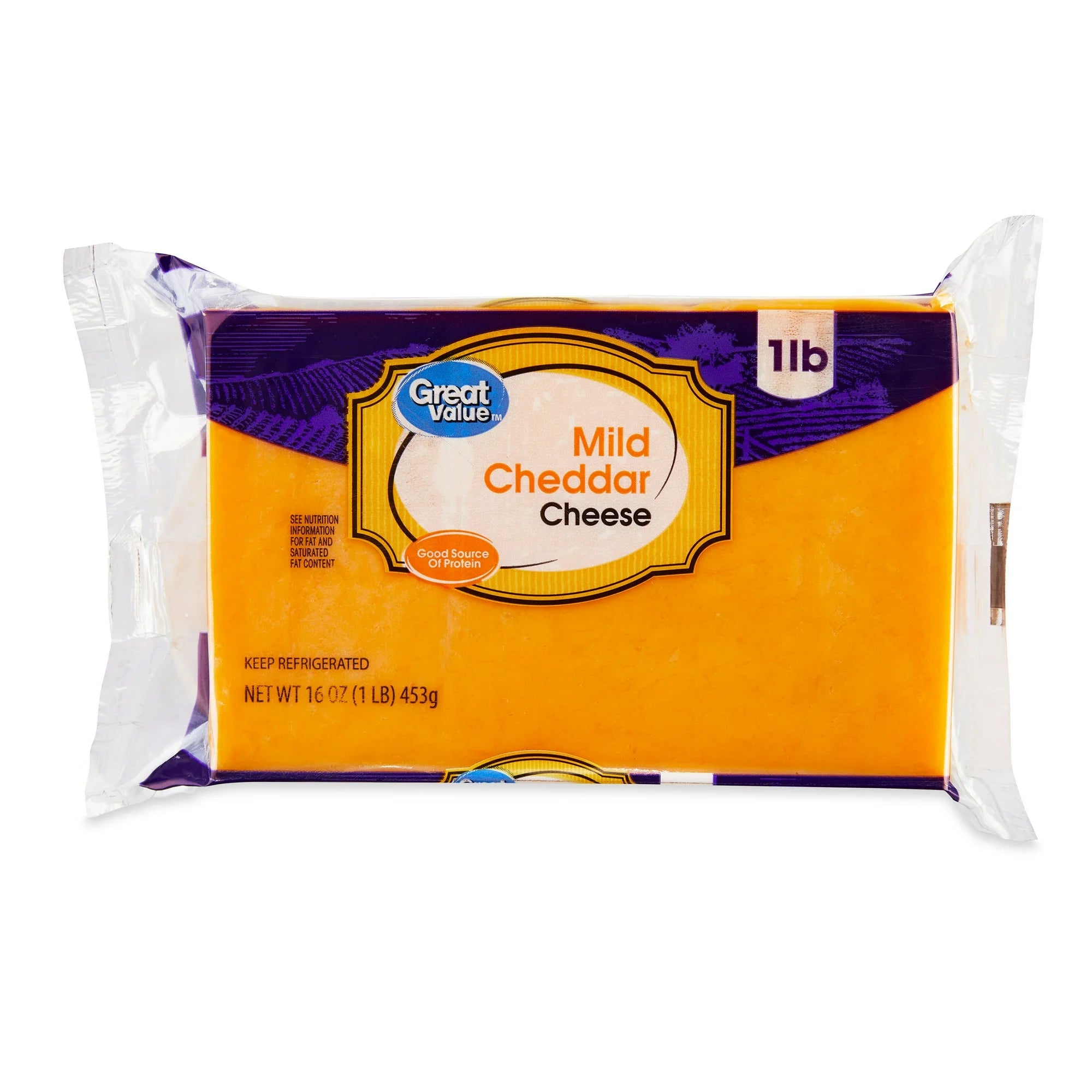 Great Value Mild Cheddar Cheese, 16oz Block (Plastic Packaging) – Shop ...