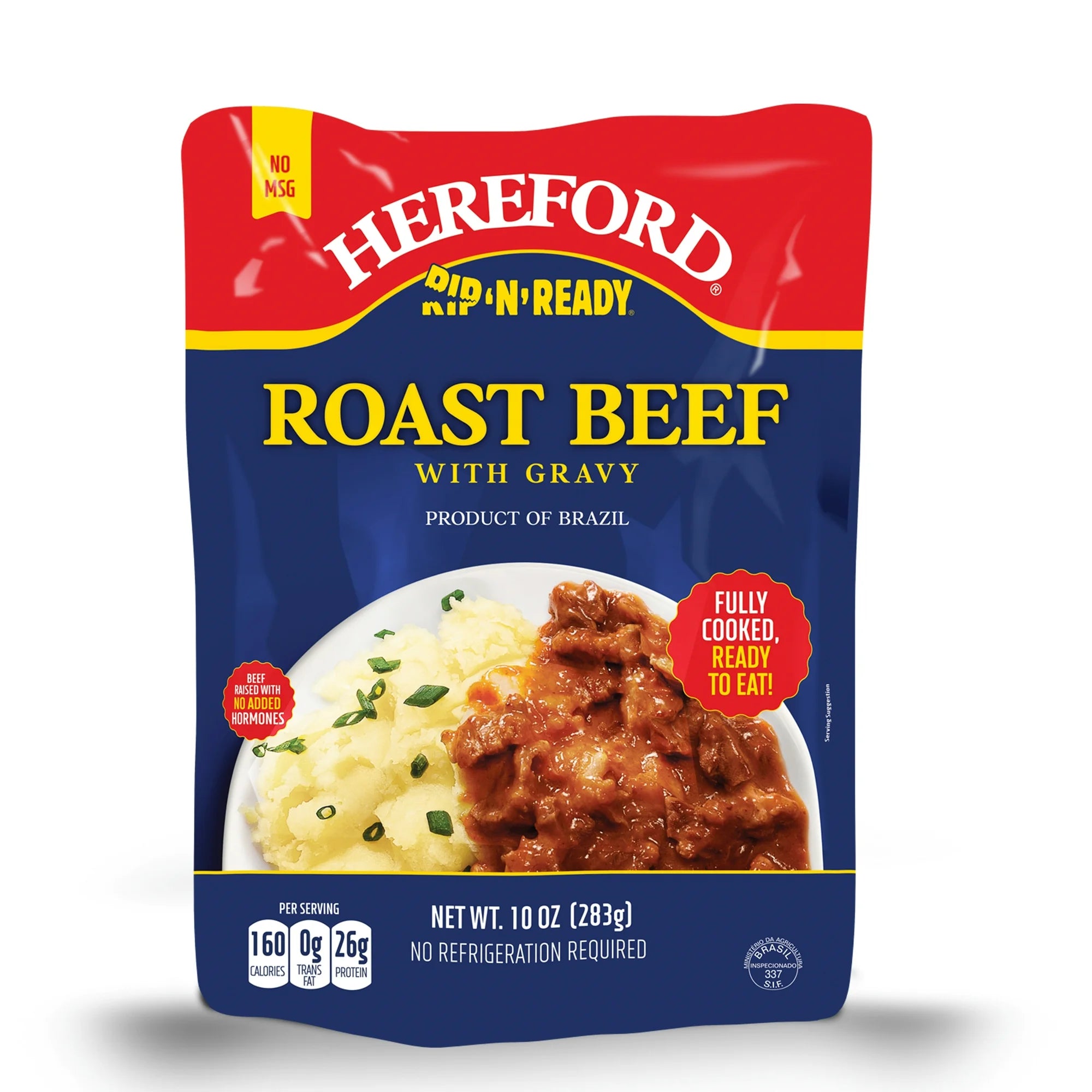 Hereford Fully Cooked Roast Beef with Gravy, Shelf Stable Pouch, 10 oz ...