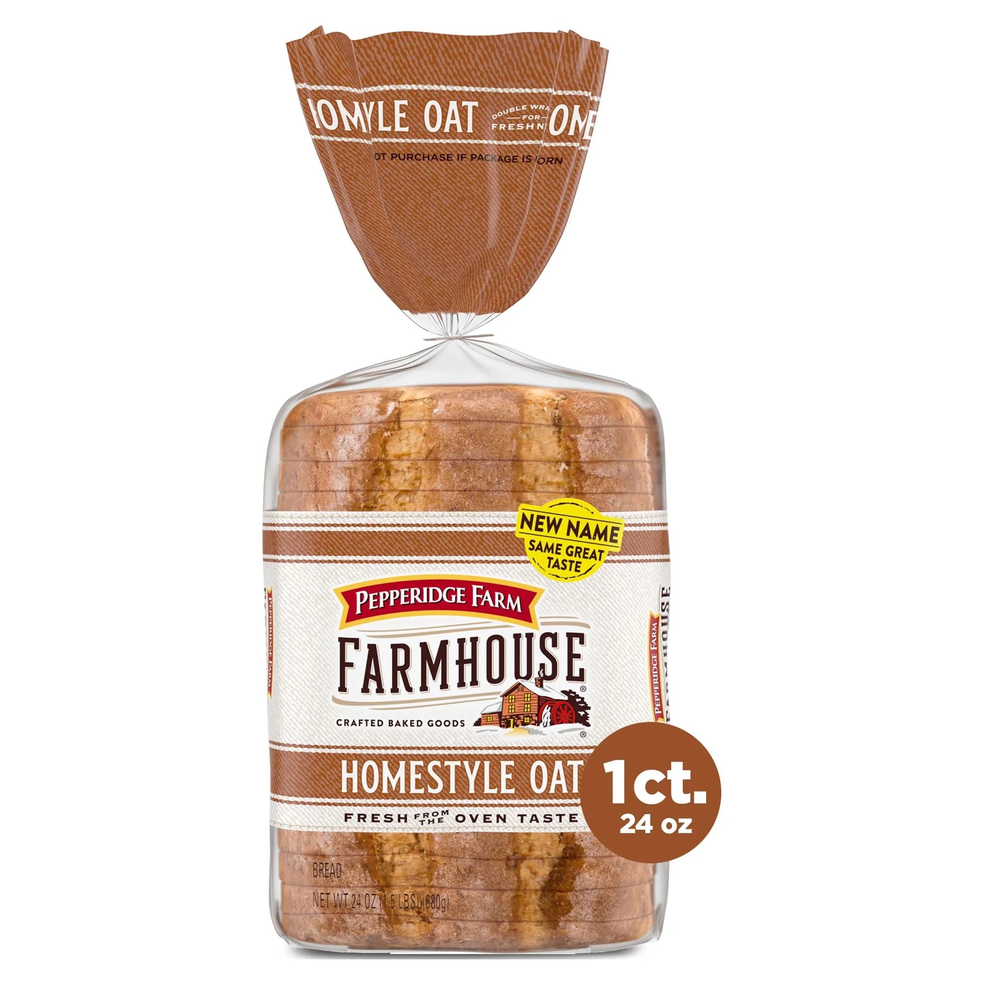 Pepperidge Farm Farmhouse Homestyle Oat Bread, 24 oz Loaf – Shop Care ...